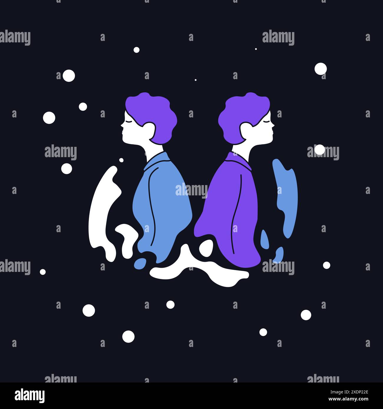 Gemini Zodiac Sign Vector Illustration Stock Vector Image & Art - Alamy