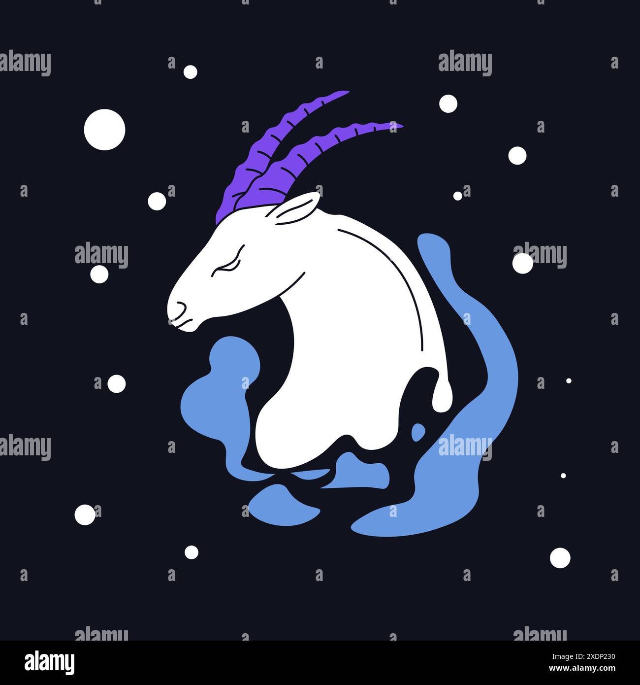 Capricorn Zodiac Sign Vector Illustration Stock Vector Image & Art - Alamy