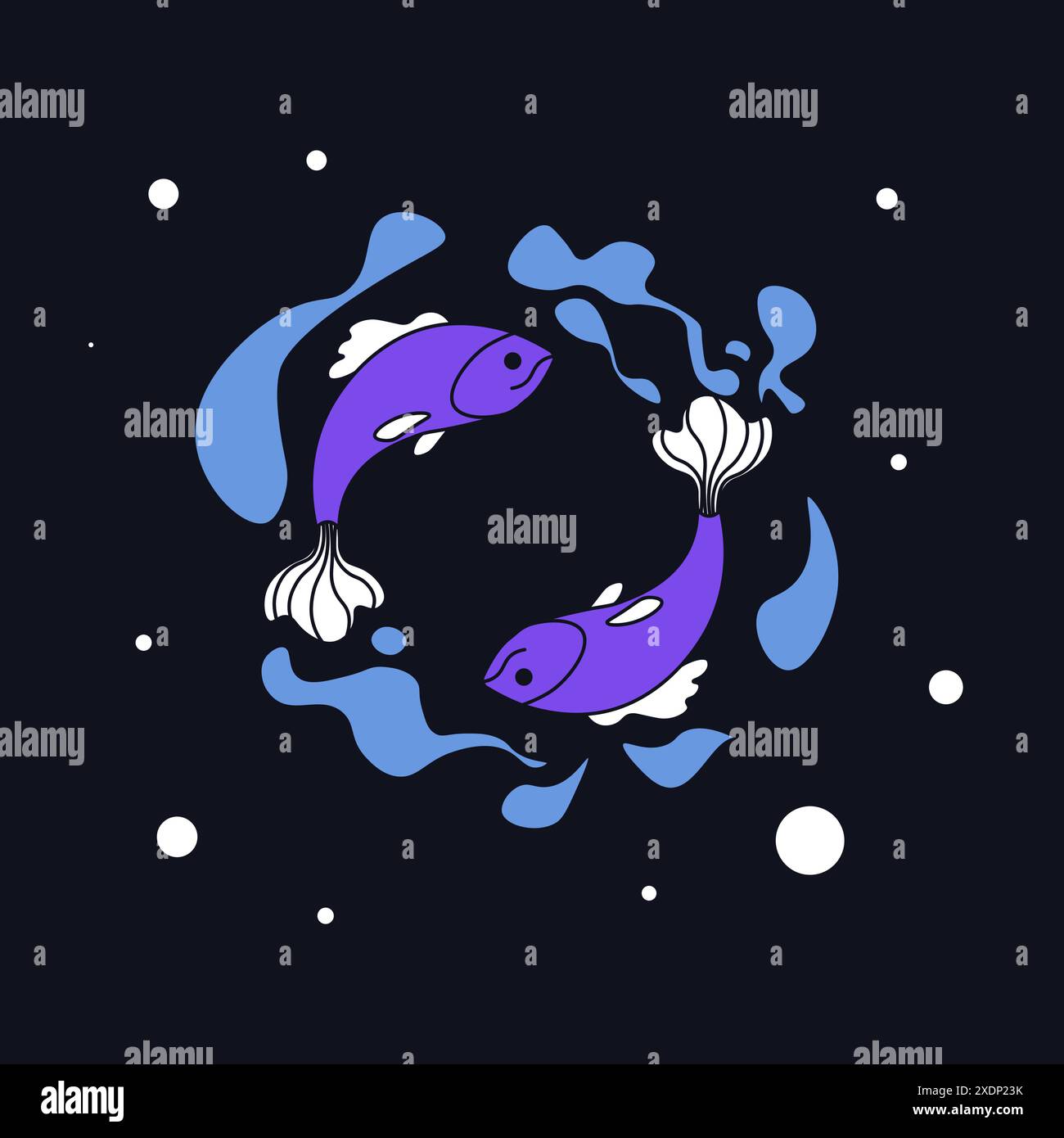 Pisces Zodiac Sign Vector Illustration Stock Vector Image & Art - Alamy