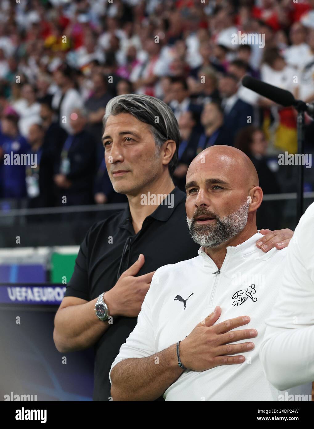 Frankfurt, Germany. 23rd June, 2024. Murat Yakin (L), head coach of ...