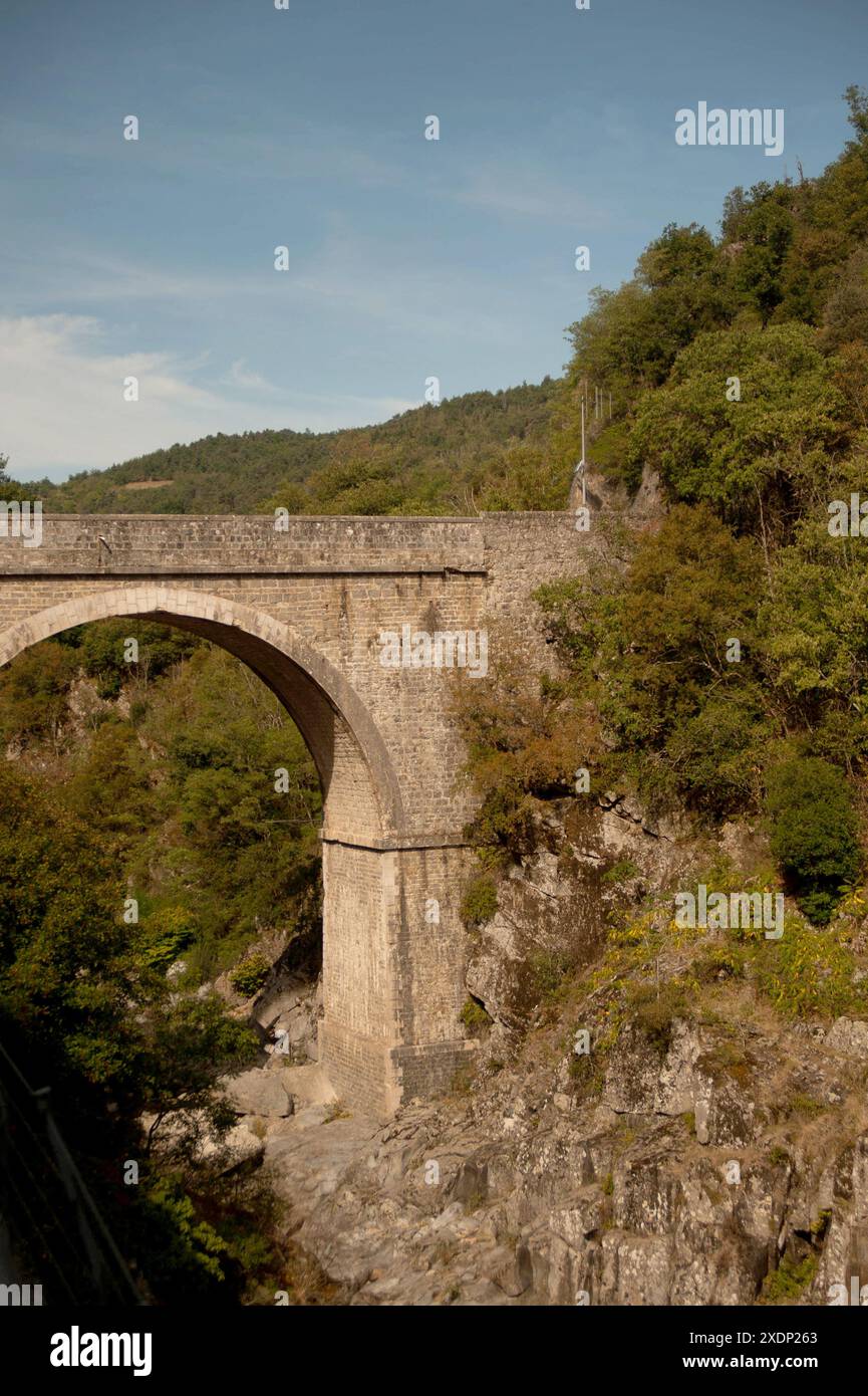 Bridge crossing the Gorges du Doux, Scenic railway, Chemin de Fer du ...