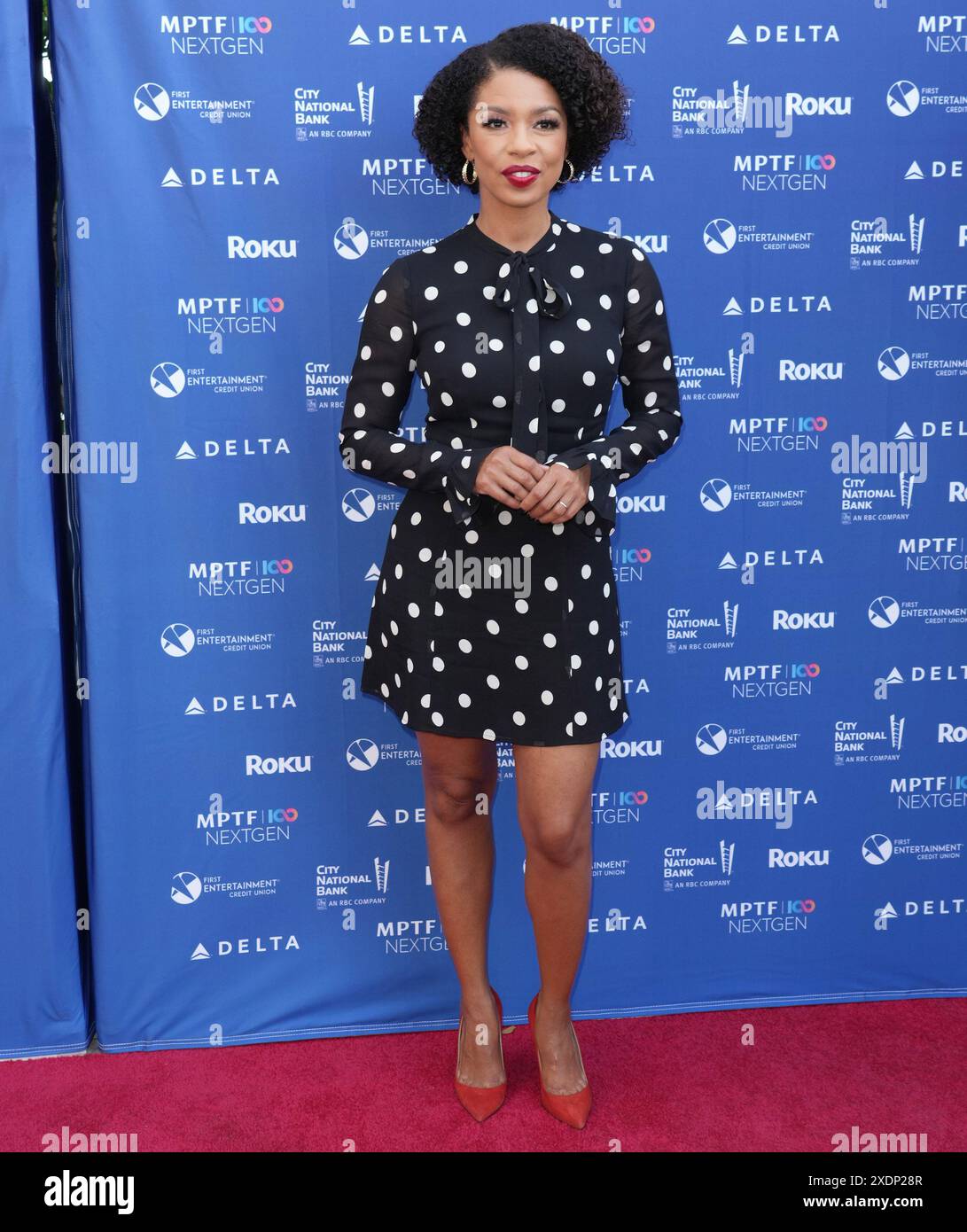 Angel Parker arrives at the MPTF NextGen Summer Party held at Neuehouse ...