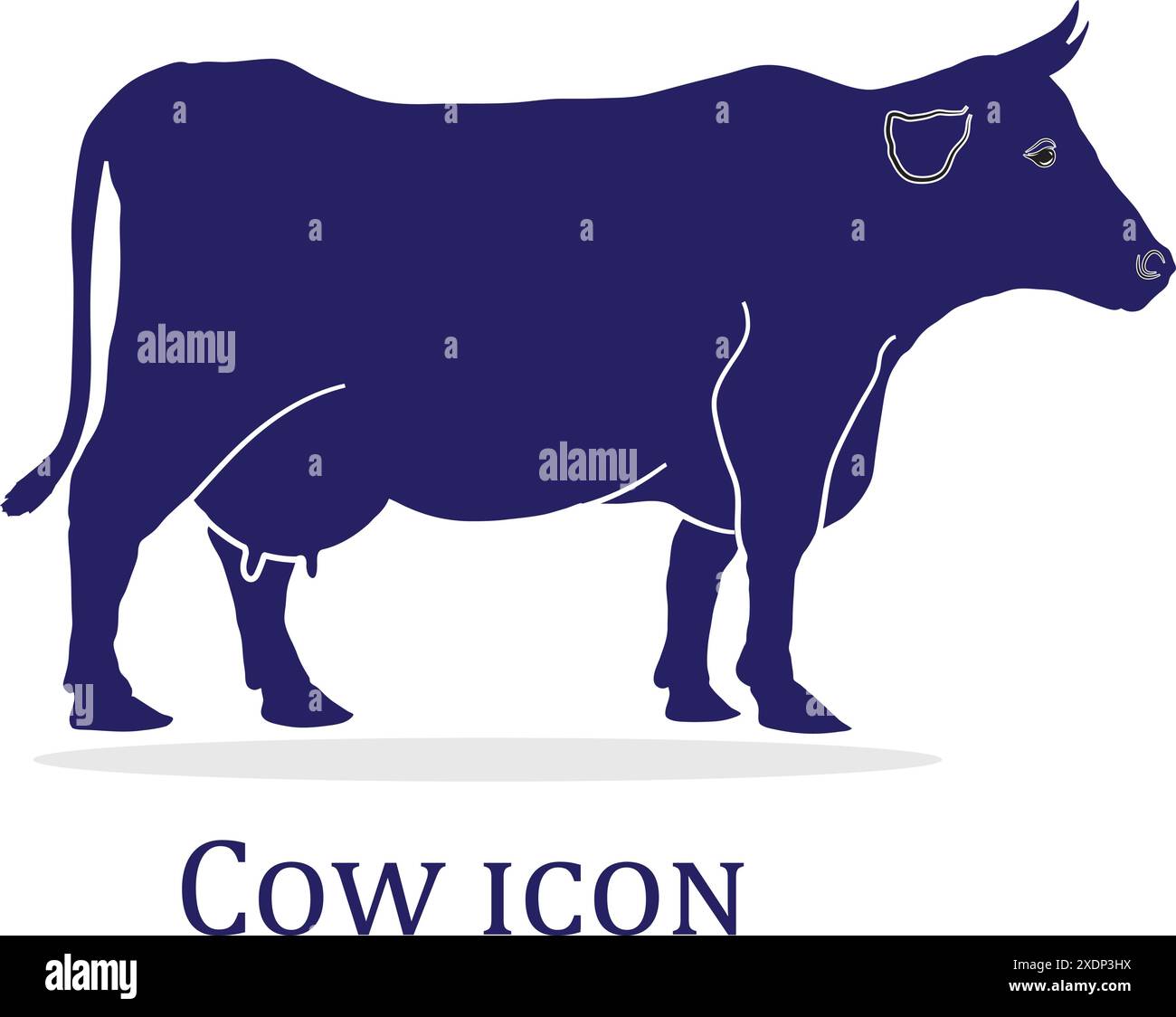cow, cow's head, cow full body, silhouettes vector illustration for ...