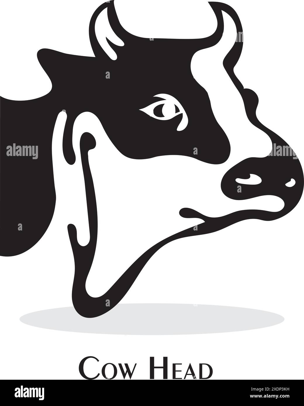 cow, cow's head, cow full body, silhouettes vector illustration for ...