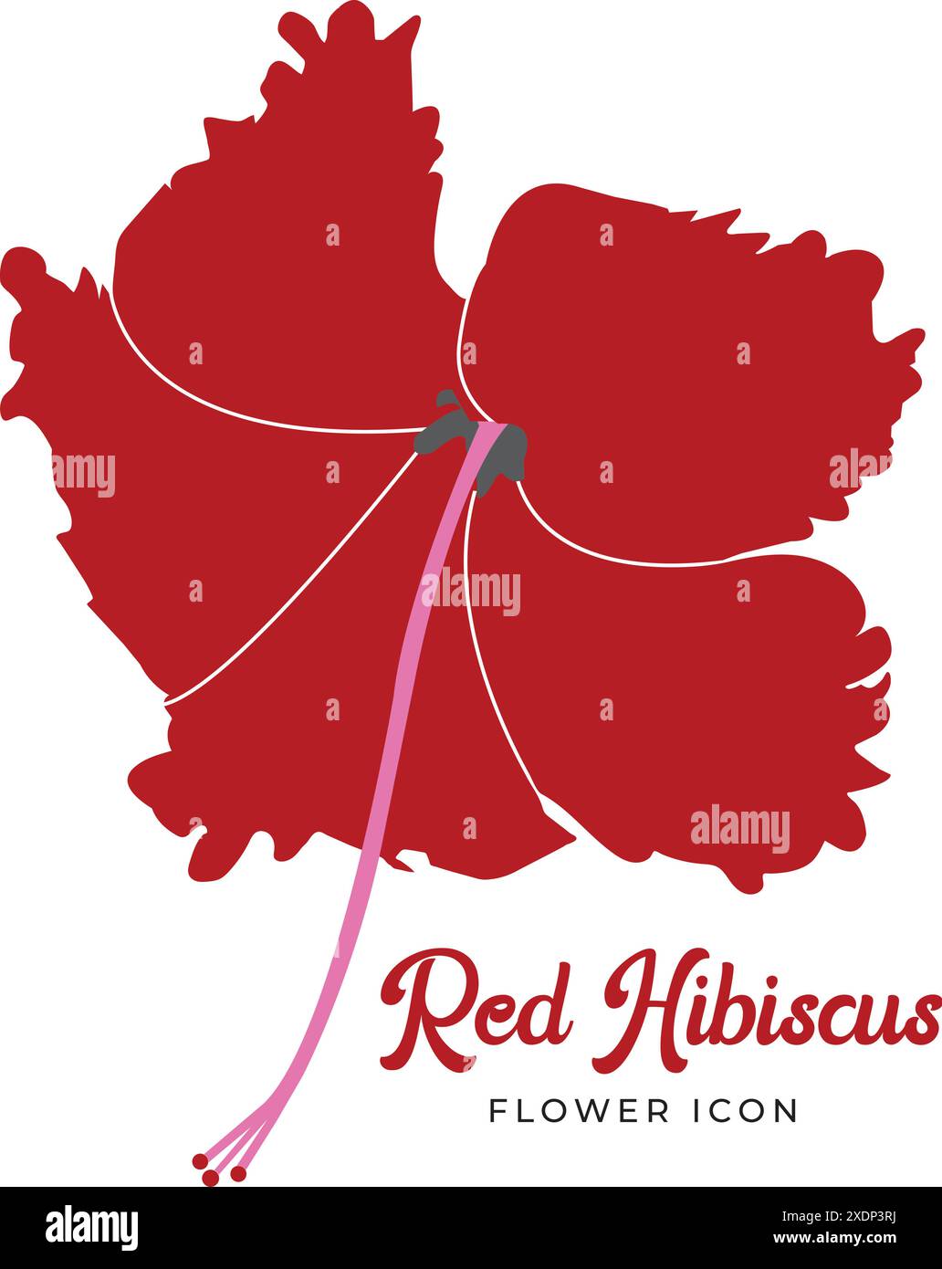 hibiscus rose flower vector and love icon Stock Vector Image & Art - Alamy