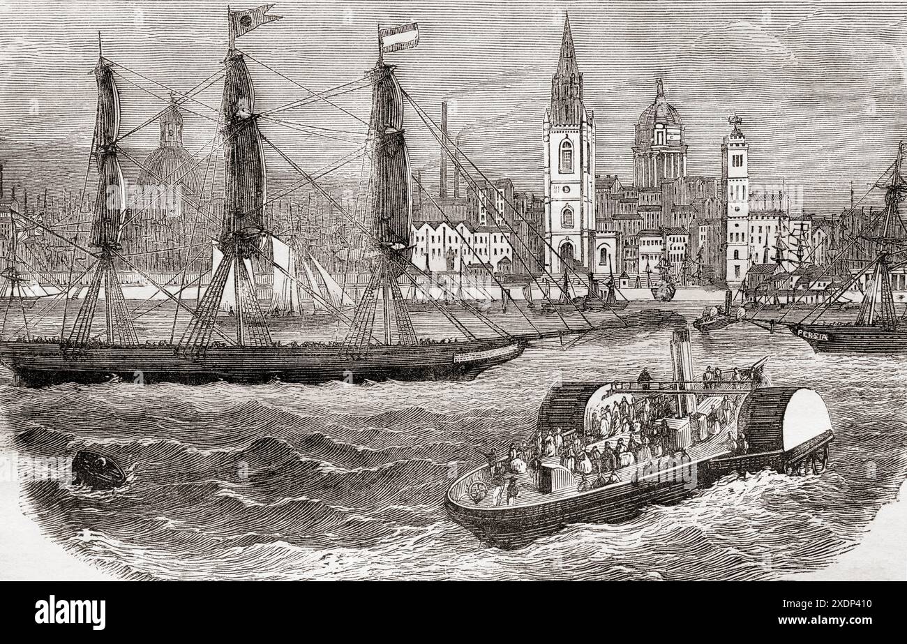 View of Liverpool, Lancashire, England in the 19th century. From ...