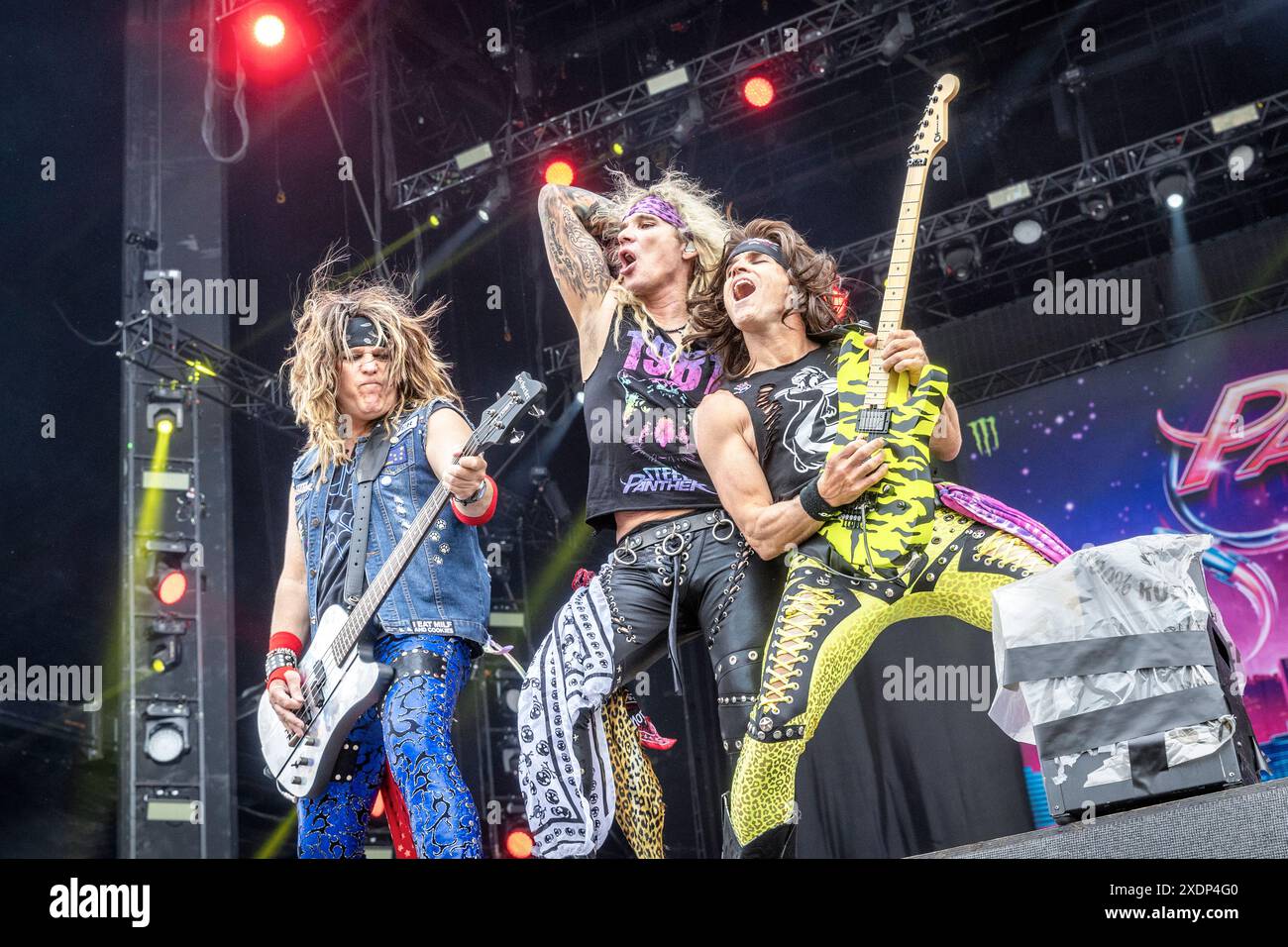 Solvesborg, Sweden. 08th, June 2024. The American glam metal band Steel Panther performs a live ...