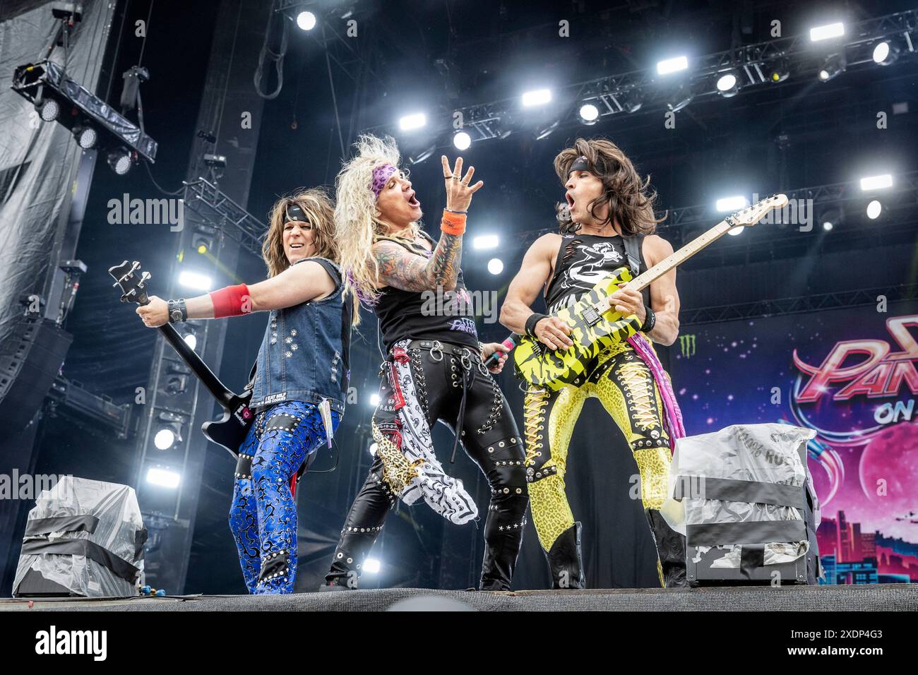 Solvesborg, Sweden. 08th, June 2024. The American glam metal band Steel Panther performs a live ...