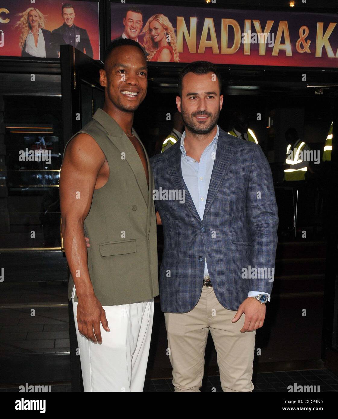 Johannes Radebe and guest at the Nadiya & Kai: Behind The Magic gala ...