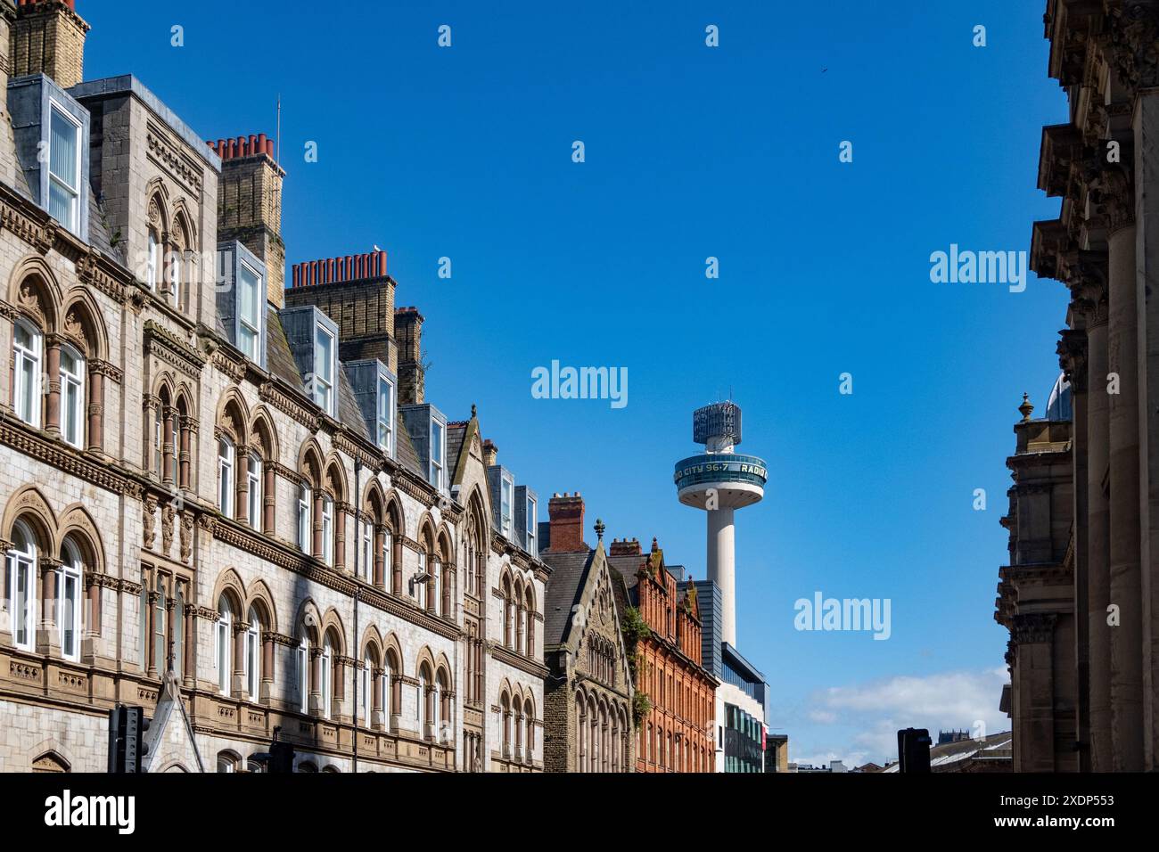 A mix of architecture on Crosshall St. in Liverpool city centre Stock ...