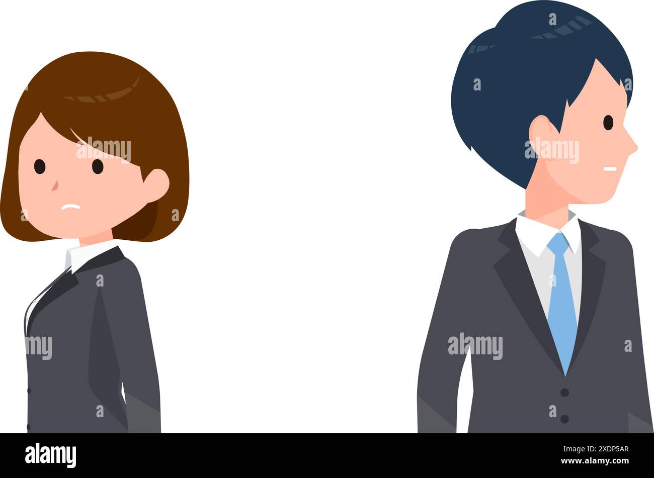 Business people in suits. Indifferent to each other Stock Vector Image ...