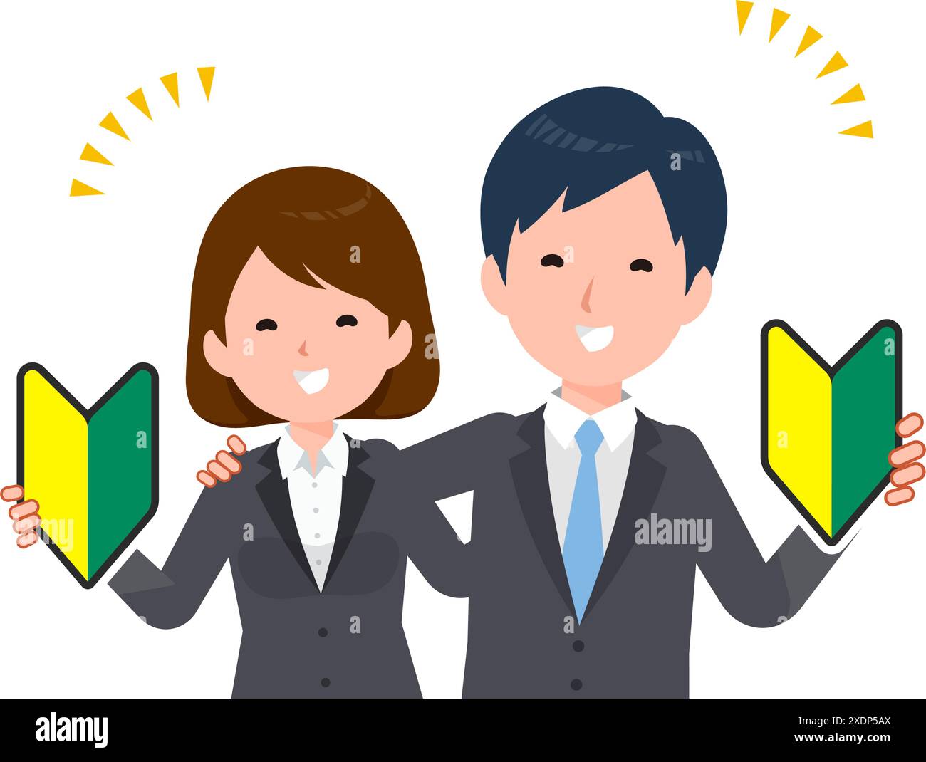 Business people in suits. Link arms with beginner mark Stock Vector ...