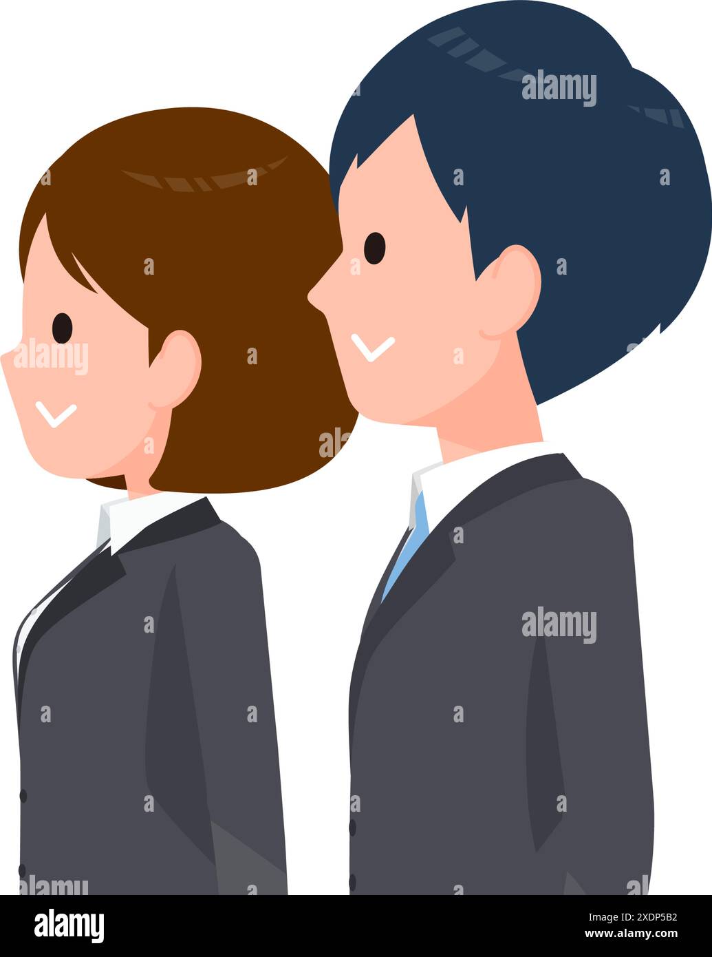 Business people men and women in suits. Normal facial expressions ...