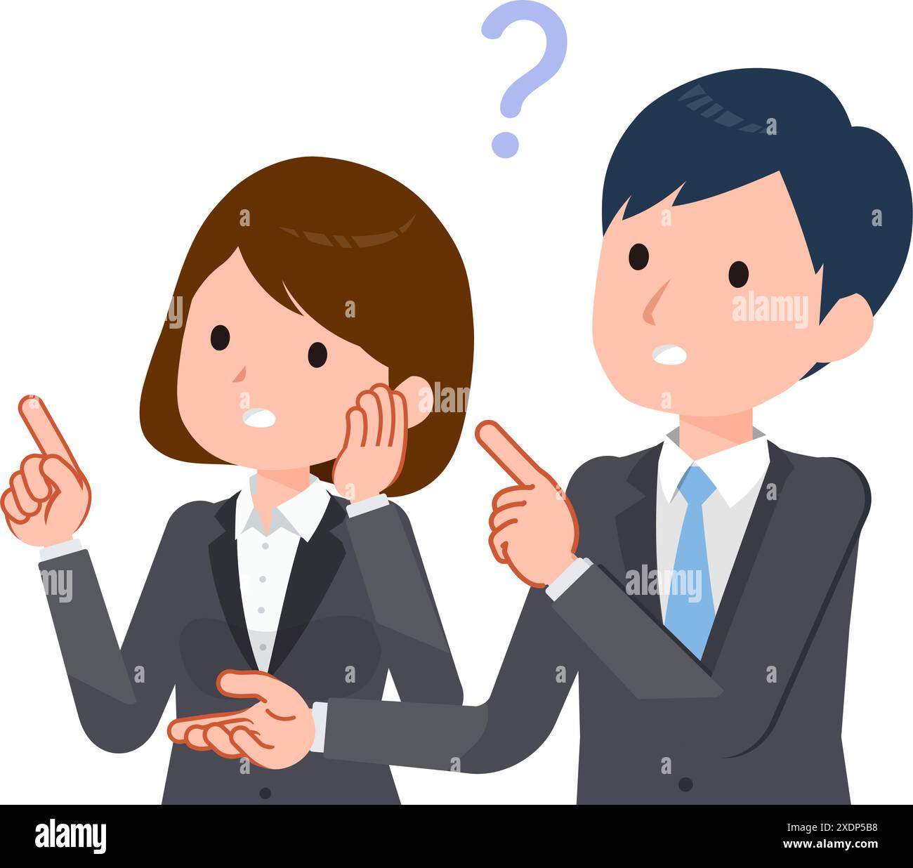 Business people in suits. A scene expressing doubts and anxieties ...