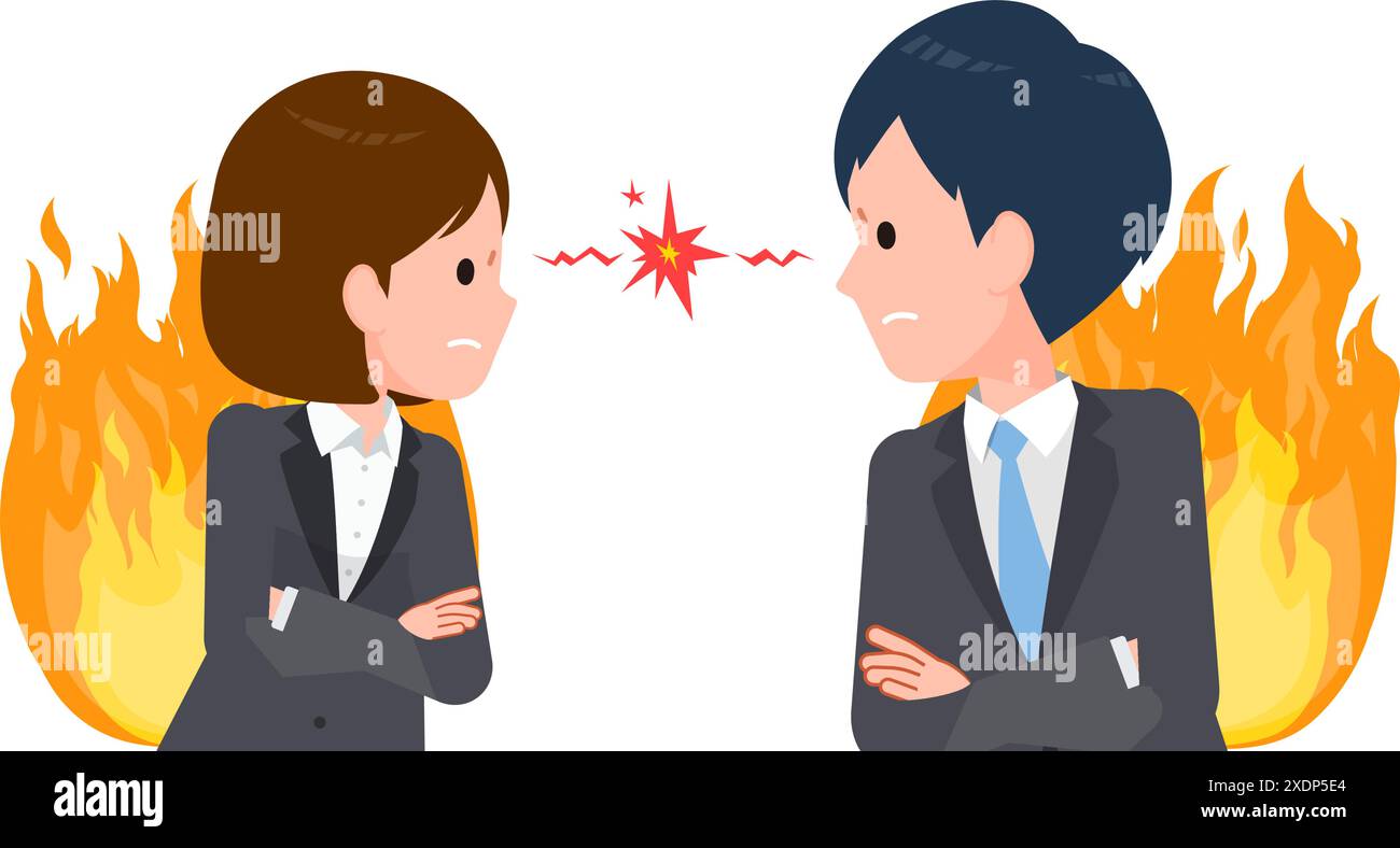 Business people in suits. A standoff during a fight that is on the ...