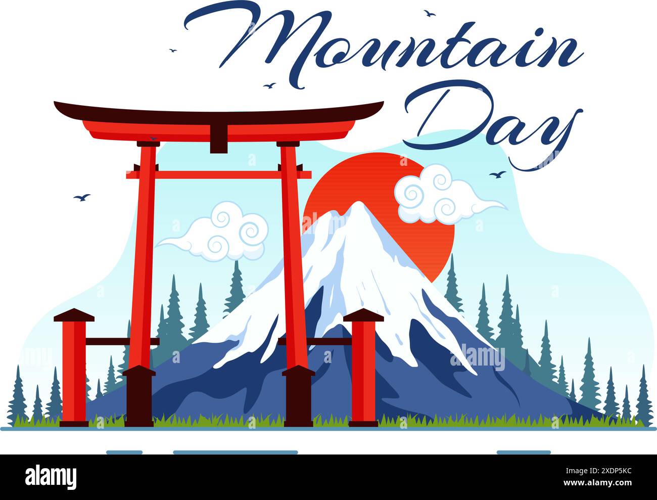 Mountain Day in Japan Vector Illustration on August 11 featuring Mount ...