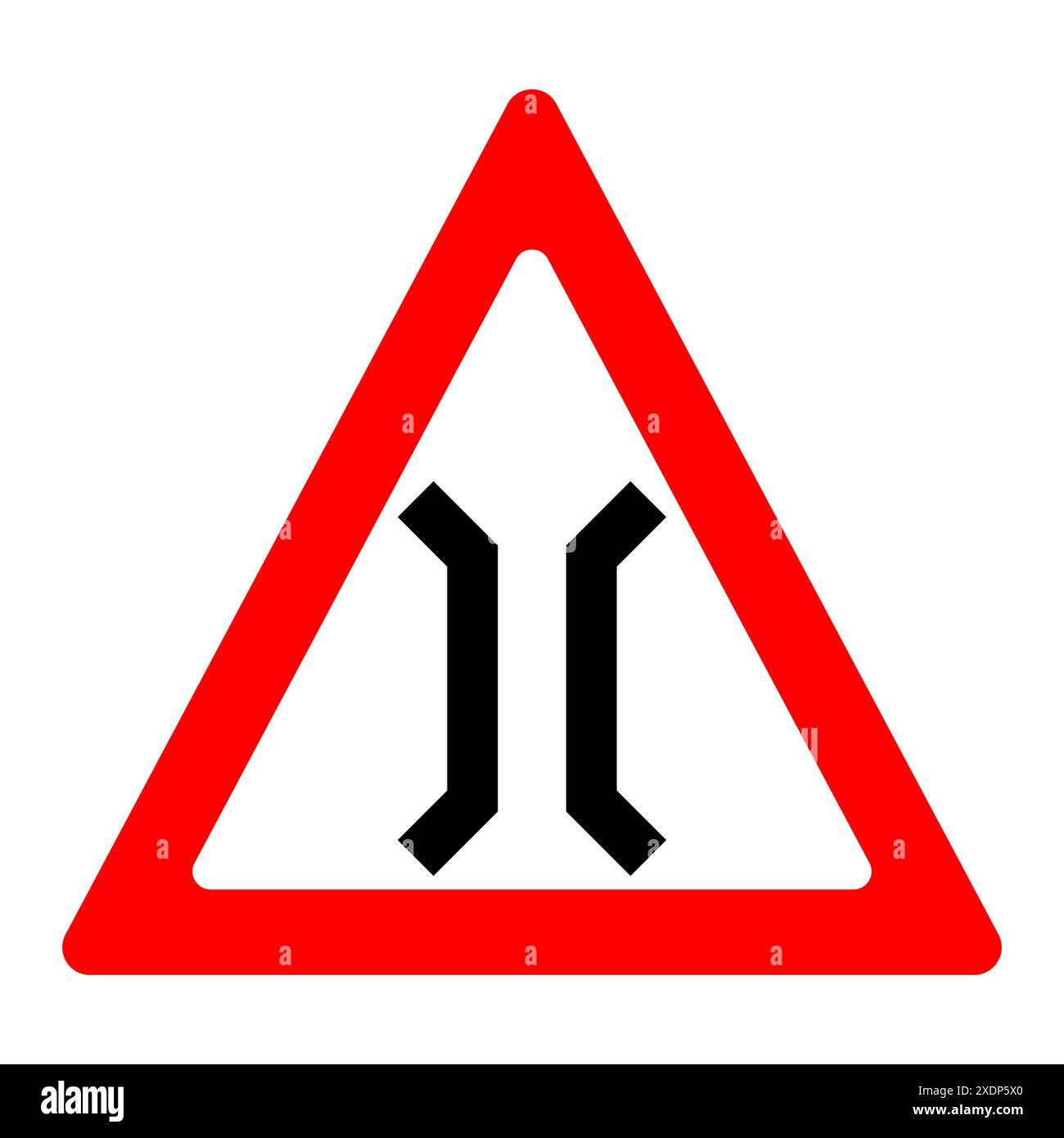 Narrow road sign Cut Out Stock Images & Pictures - Alamy