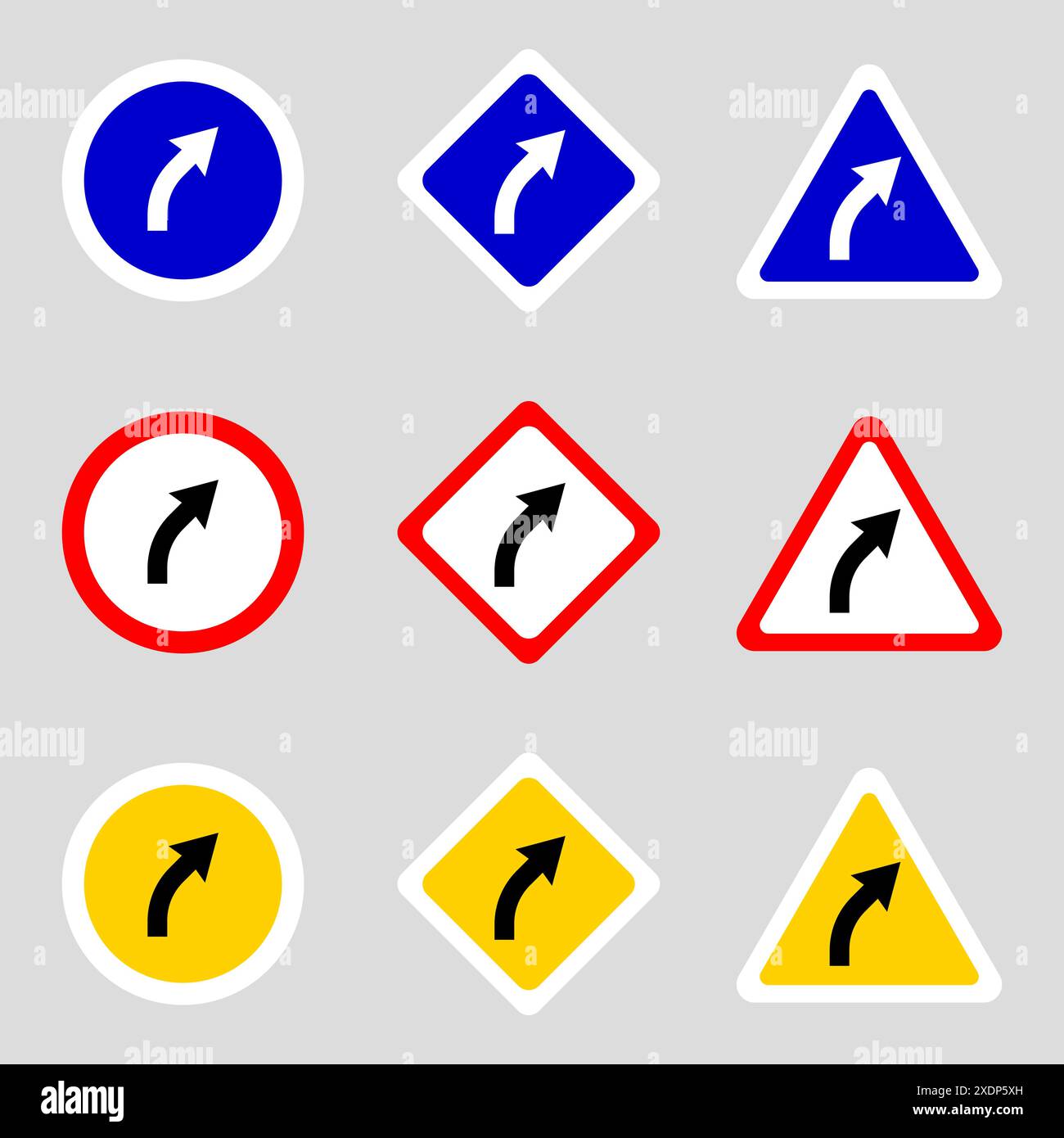 Right curve ahead sign. Vector illustration Stock Vector Image & Art ...