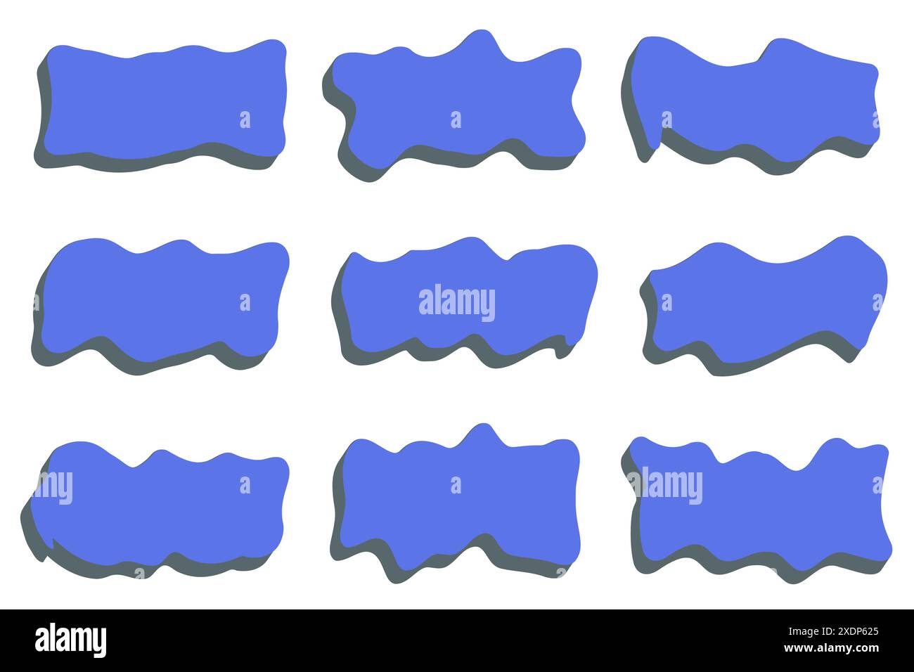 Abstract liquid shapes. Organic flat blobs with shadow. Irregular fluid ...