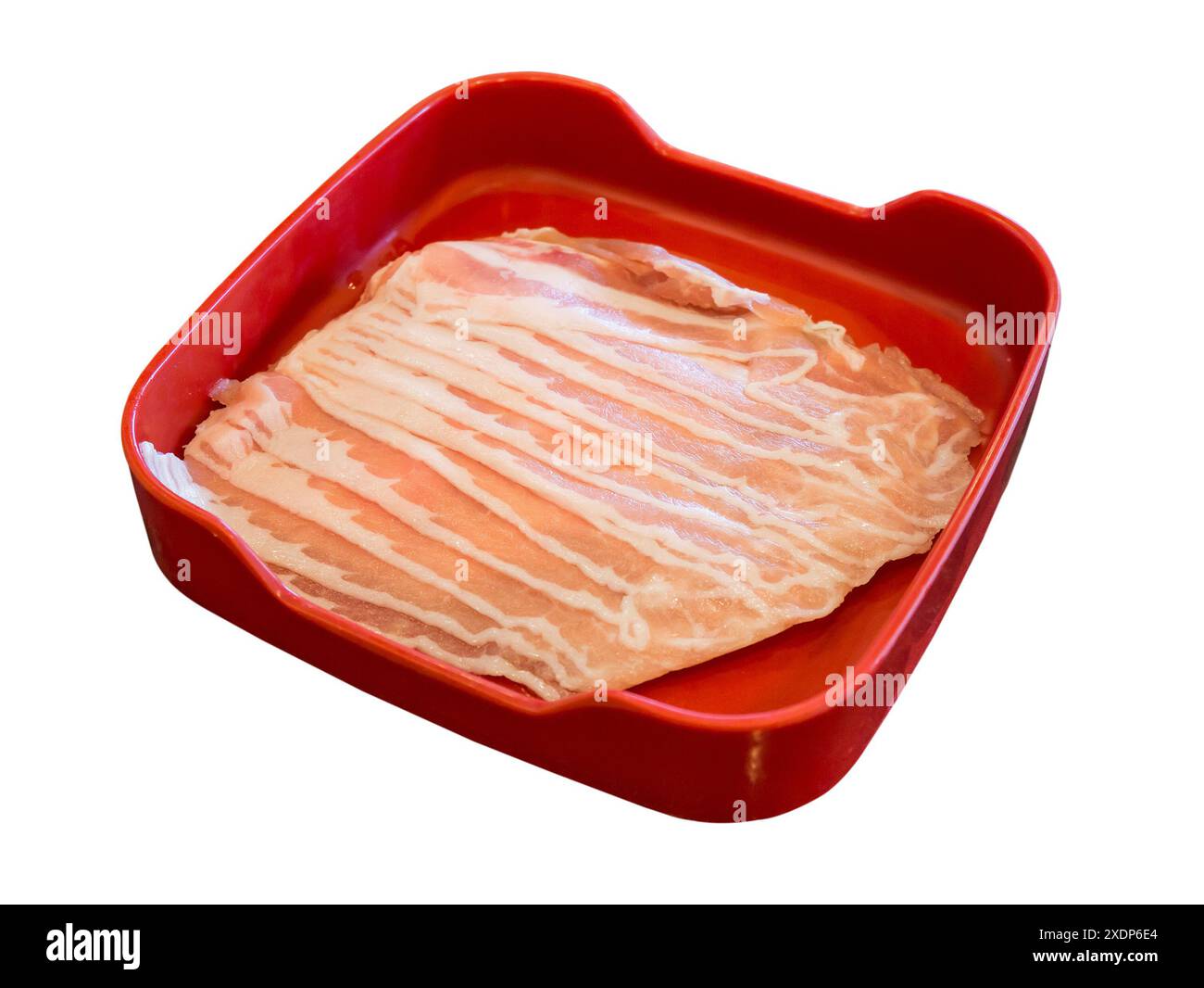 Fresh pork slice close up isolated on white background Stock Photo - Alamy