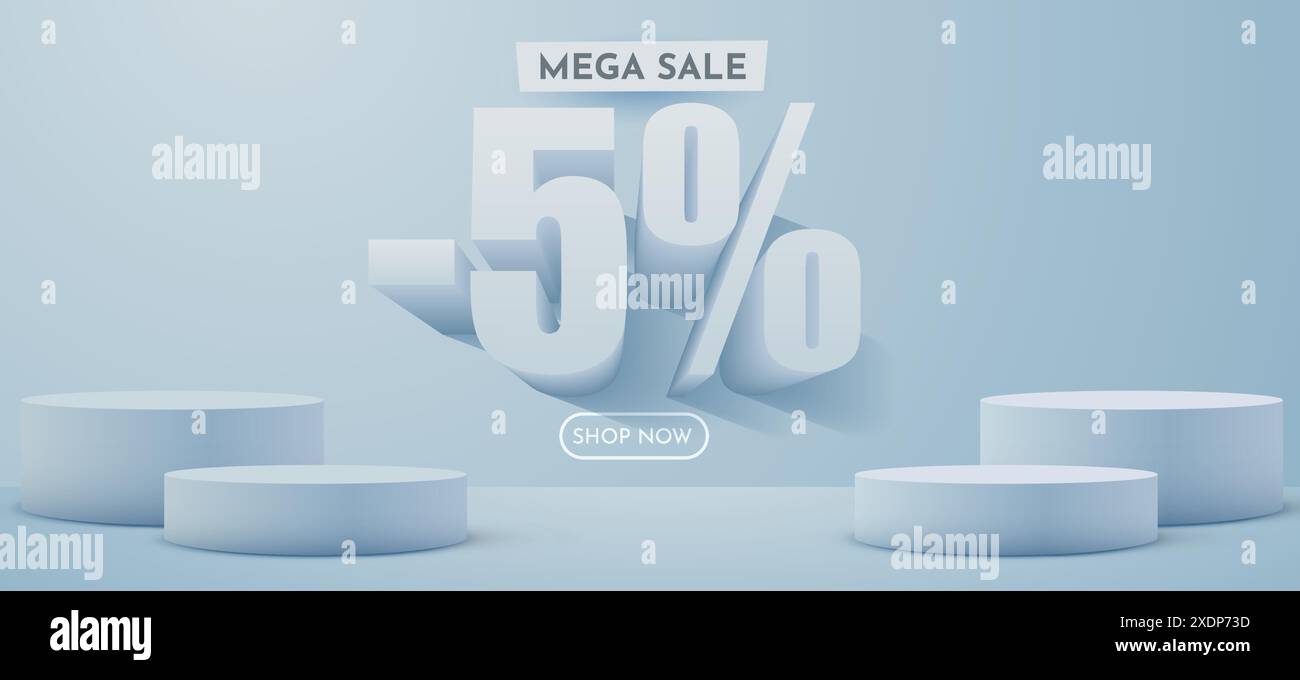 5 percent Off. Discount creative composition. Product presentation ...