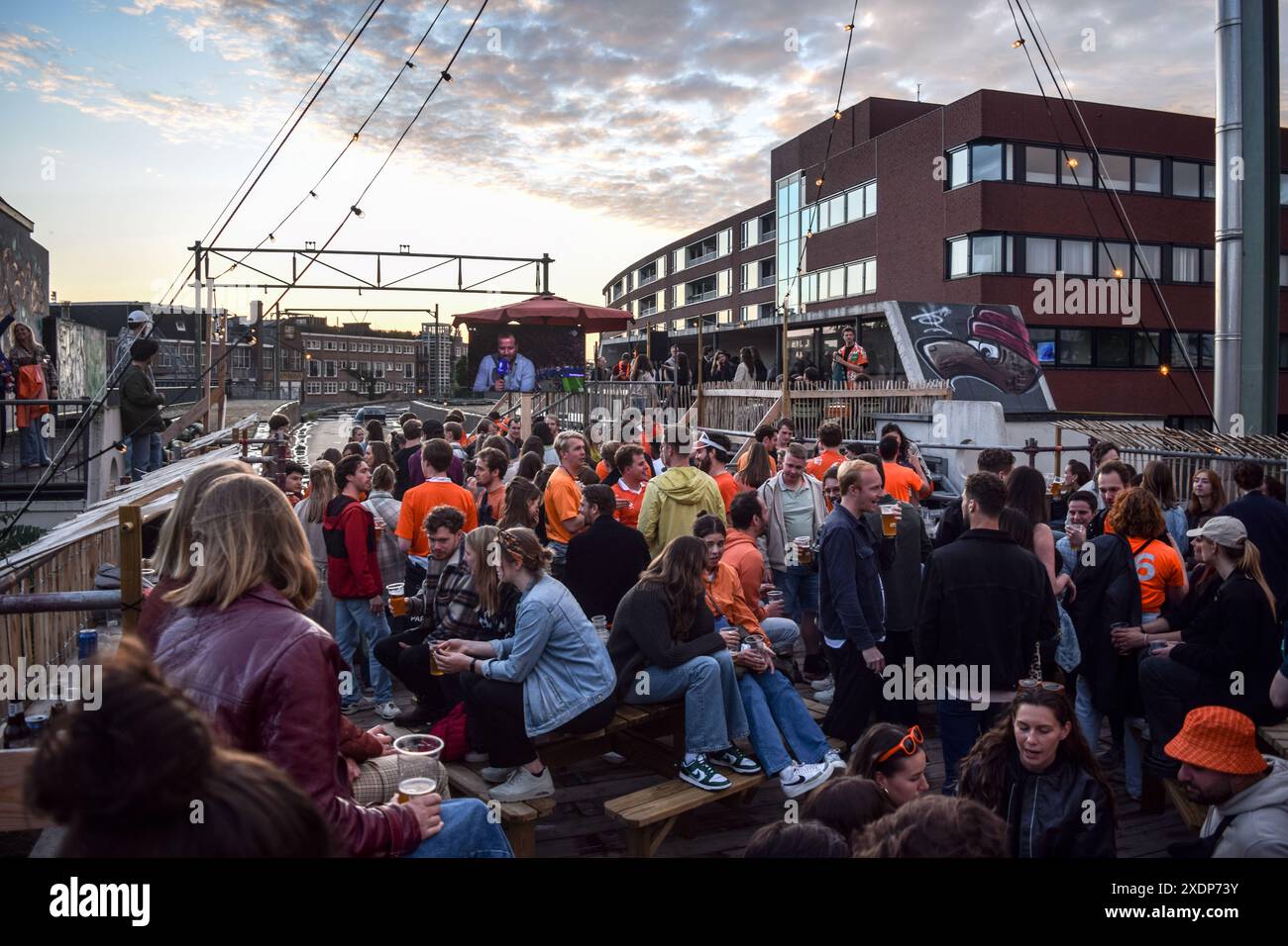 Dutch Fans gather to watches the UEFA Euro 2024 football match Group D ...