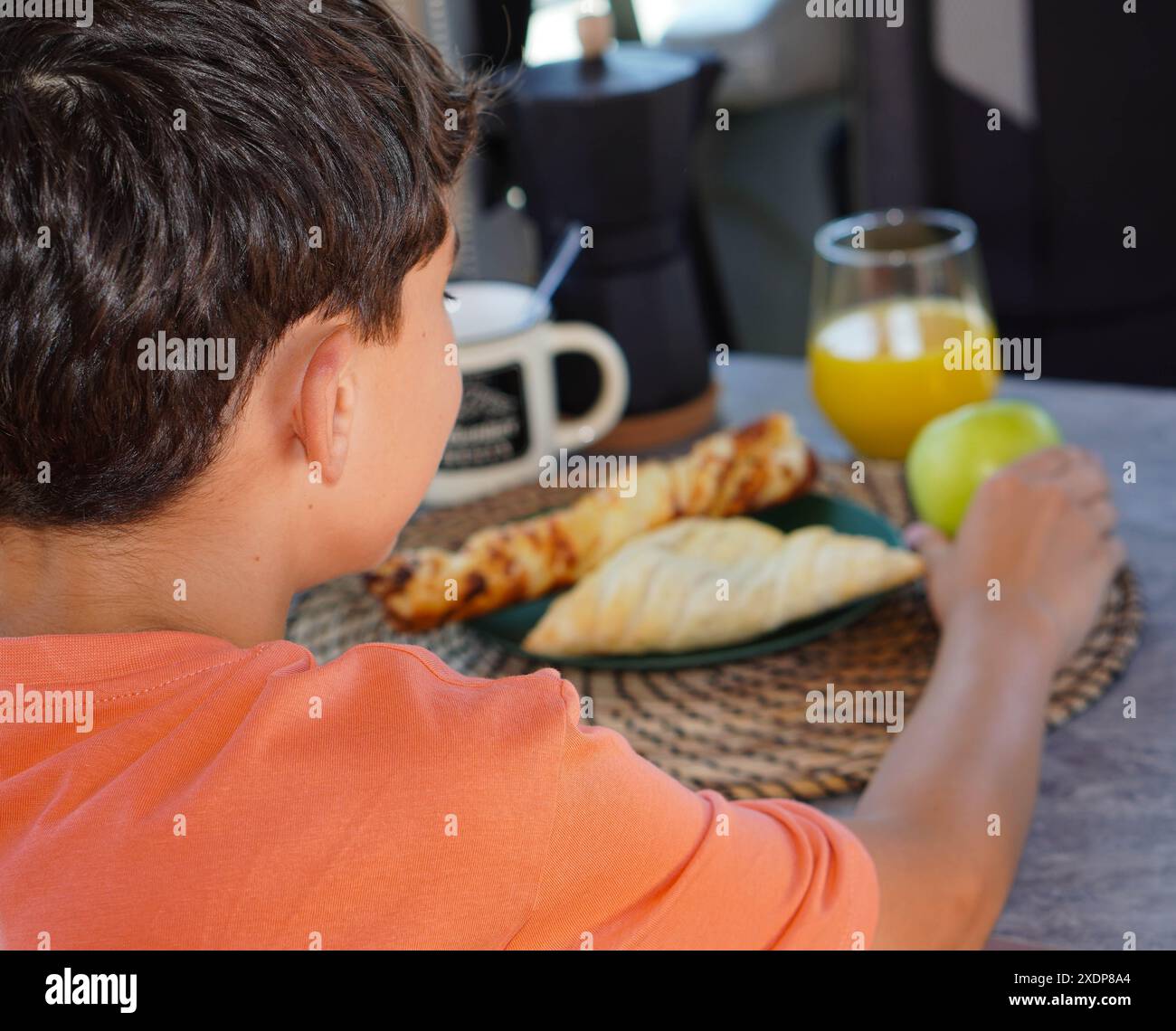 Boy having nutritious breakfast hi-res stock photography and images - Alamy