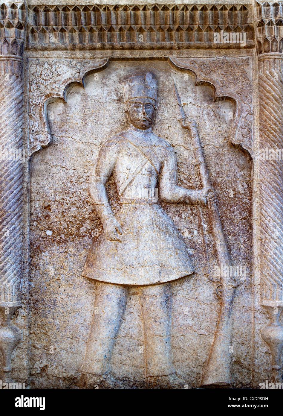 Stone carving of a soldier, 19th century, Iran Stock Photo - Alamy