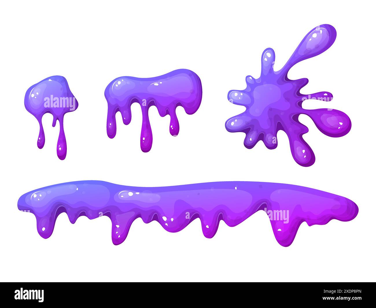 Splat slime mucus. Sticky liquid goo spots and blobs. Colorful jelly ...