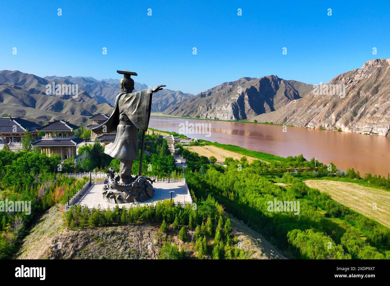 Wuzhong, China. 24th June, 2024. An aerial photo is showing the Yellow ...