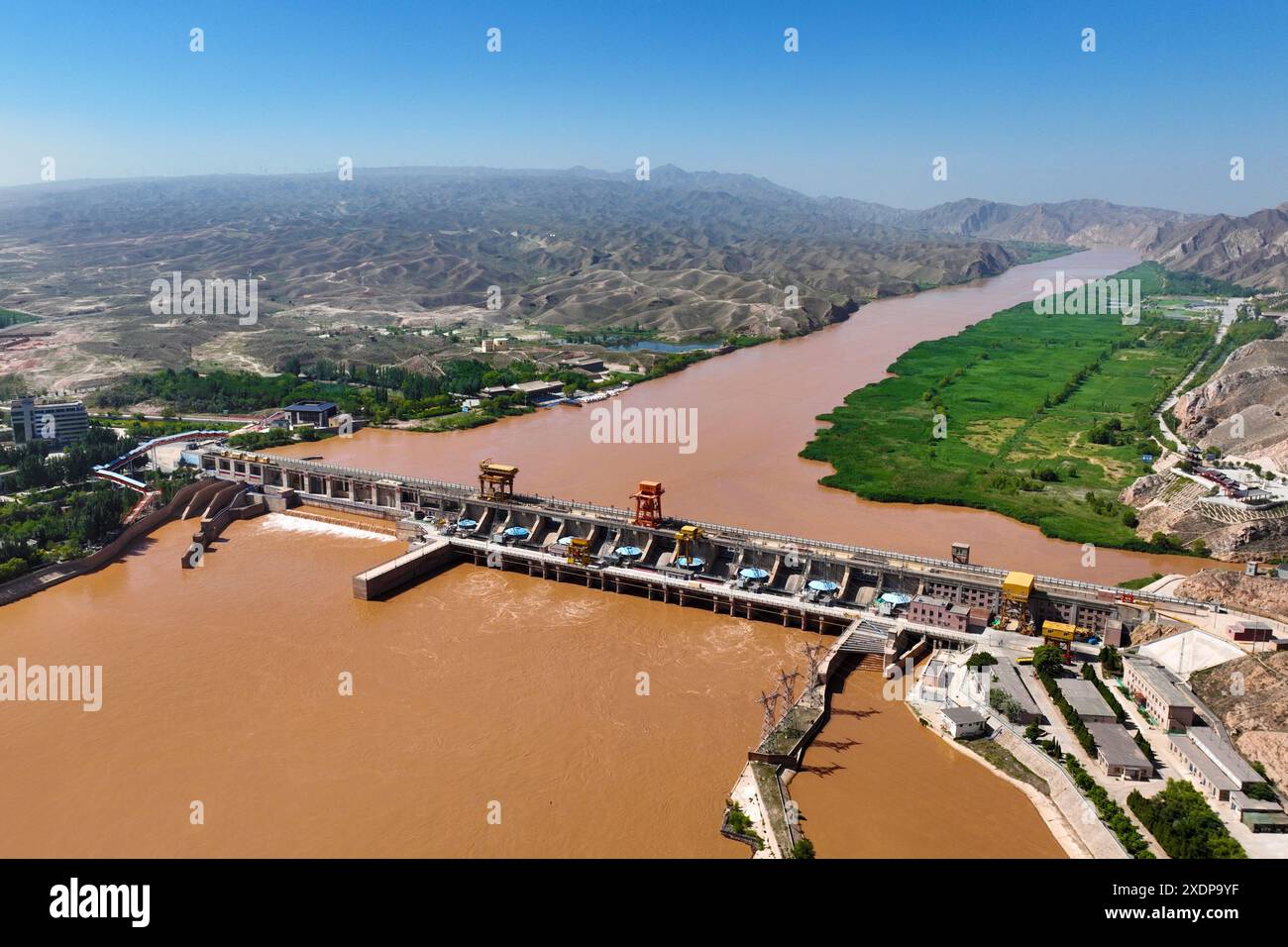 Wuzhong, China. 24th June, 2024. An aerial photo is showing the Yellow ...