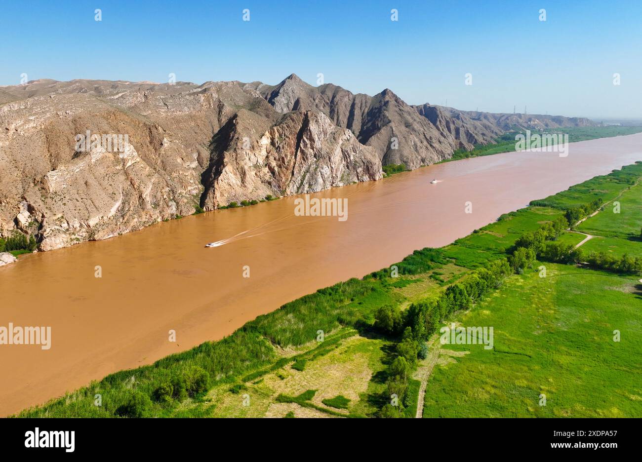 Wuzhong, China. 24th June, 2024. An aerial photo is showing the Yellow ...