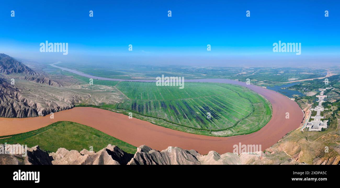 Wuzhong, China. 24th June, 2024. An aerial photo is showing the Yellow ...
