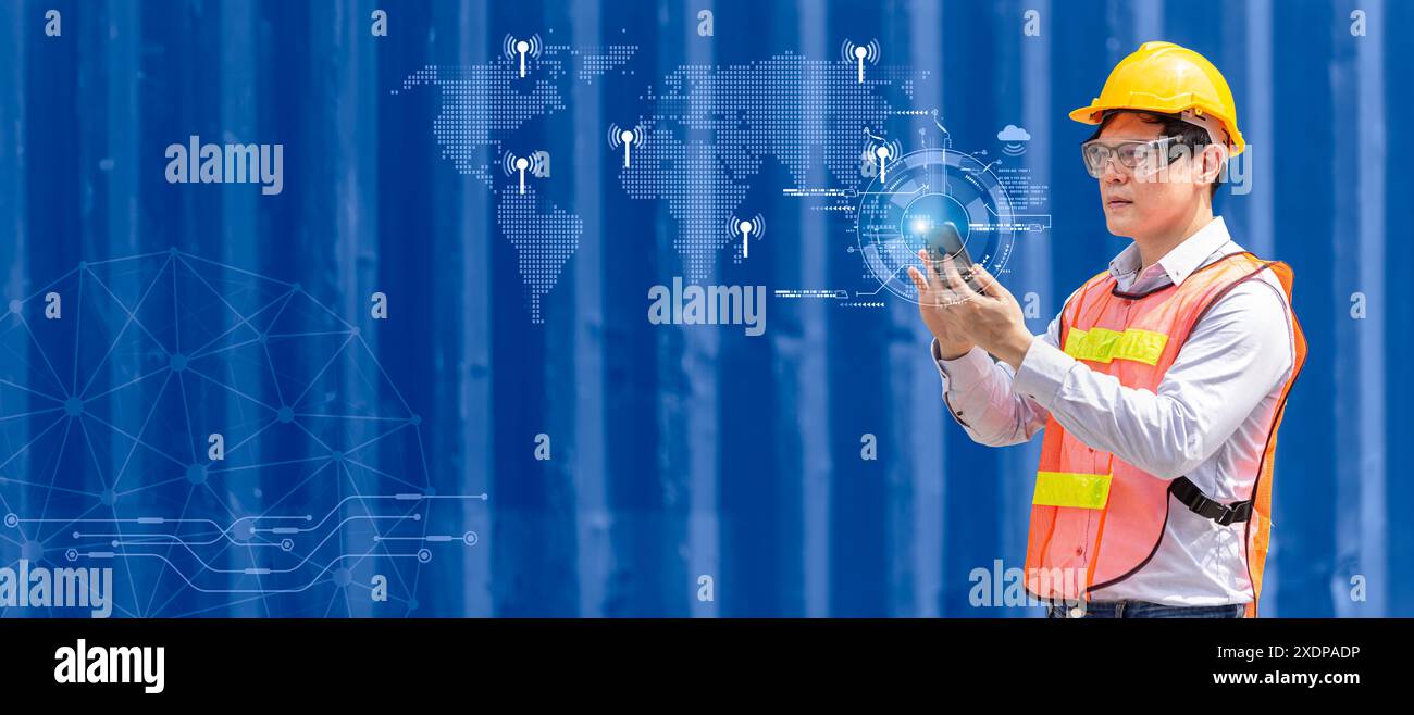 Smart Engineer Business man with Modern Internet Wireless Technology ...