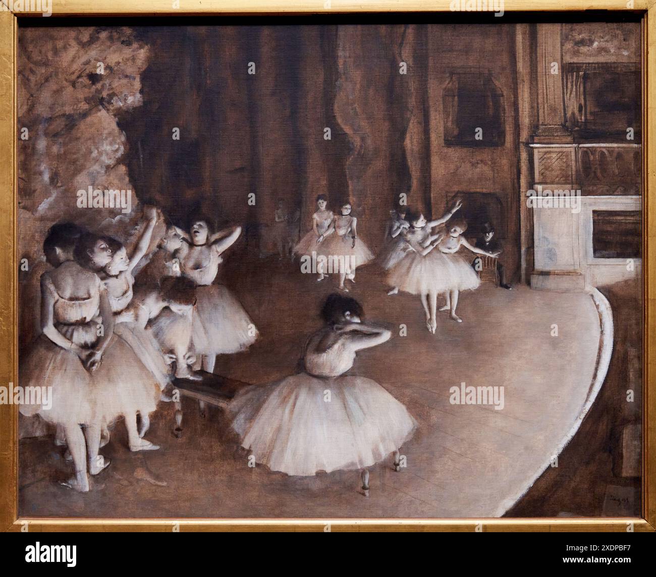 Edgar Degas (1834-1917), Répétition d'un ballet sur la scène, 1874, Exhibition at the museum ...