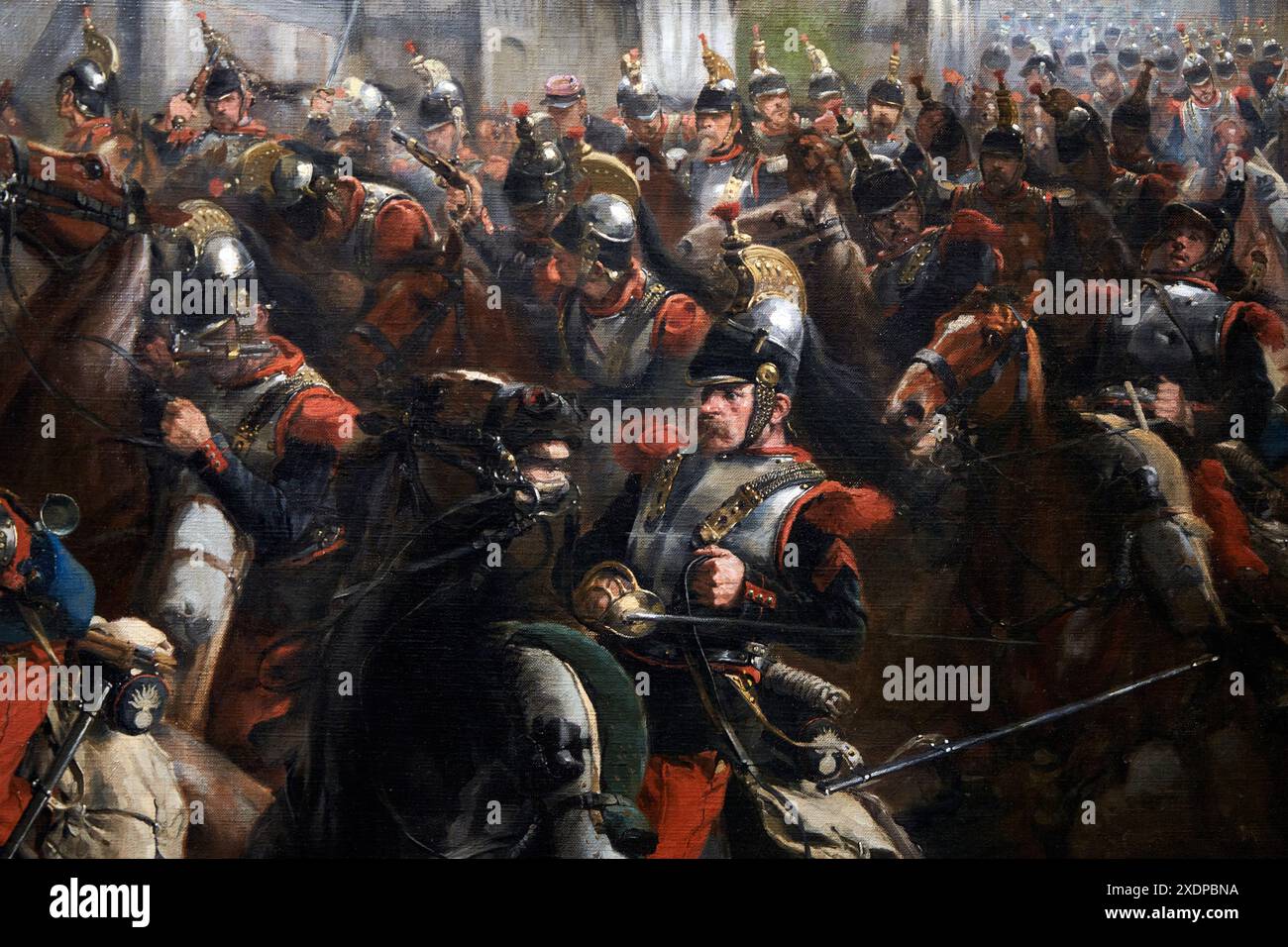 Édouard Detaille (1848-1912), Charge du 9e régiment de cuirassiers à ...