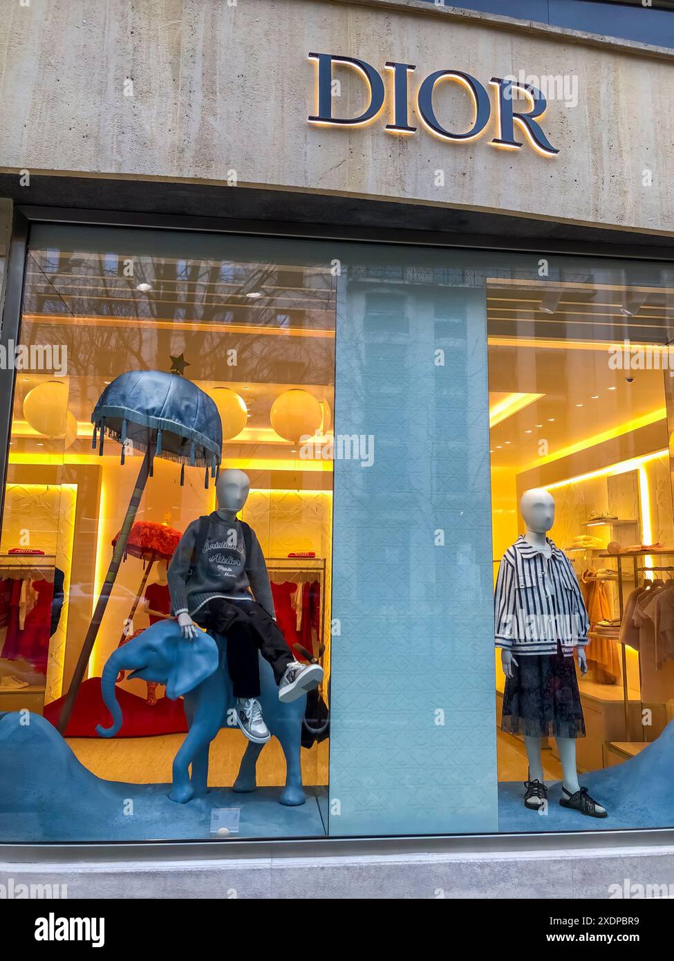 Paris, France, Close up, Luxury Fashion Shops, Men’s Wear, Dior Store ...