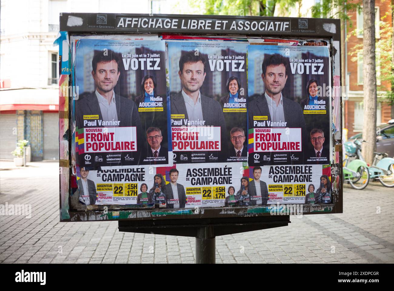 Paris, France. 23rd June, 2024. Election poster for the early ...
