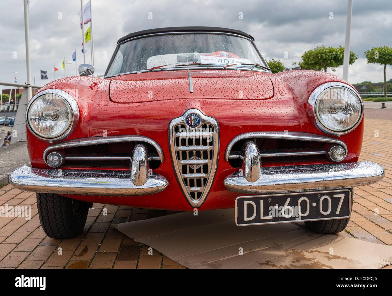 Lelystad, The Netherlands, 16.06.2024, Front view of classic car Alfa ...