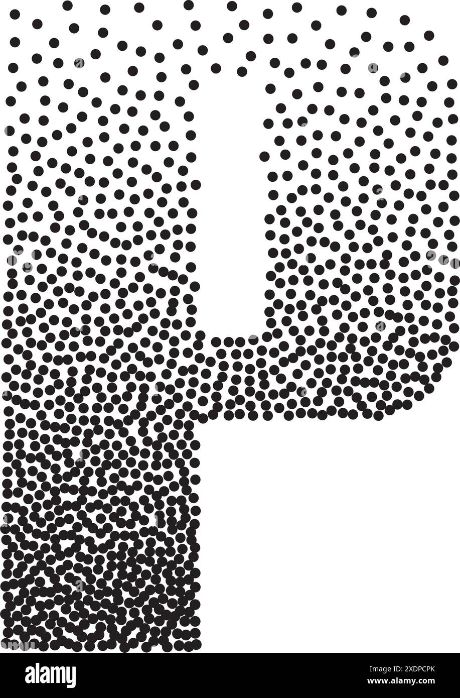 Halftone gradient grain letter P. Vector stipple dotted textured font ...