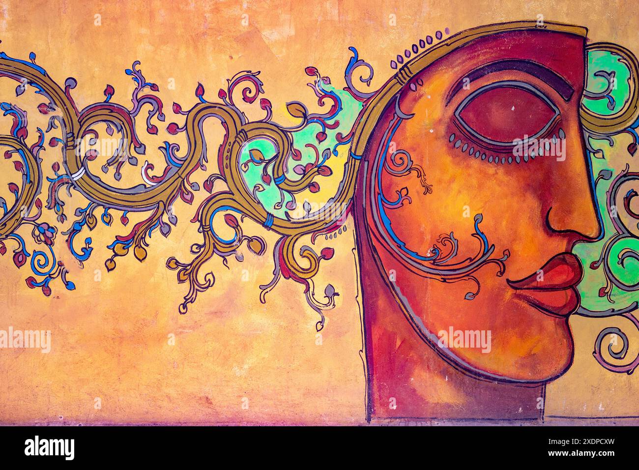 Traditional Persian painting on a wall Stock Photo - Alamy