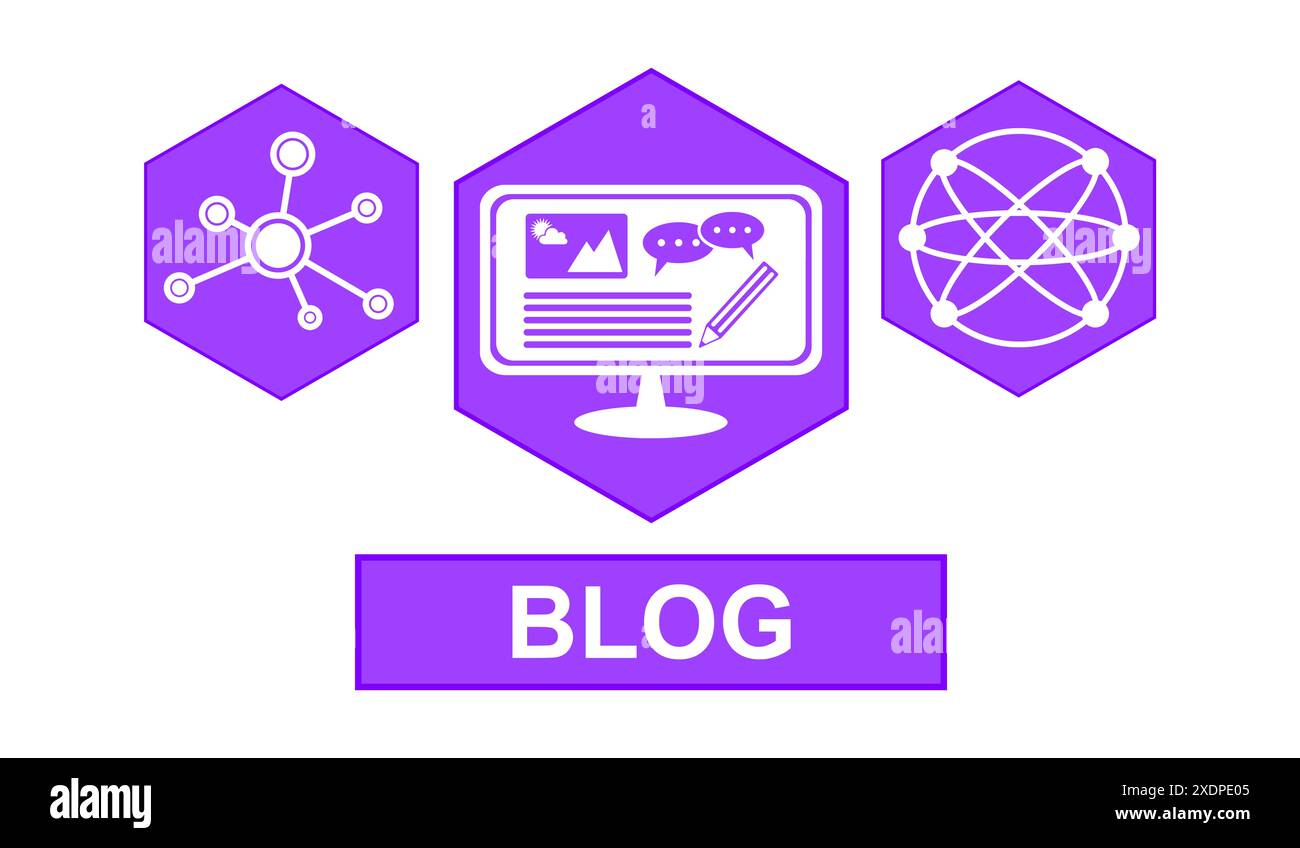 Illustration of a blog concept Stock Photo - Alamy
