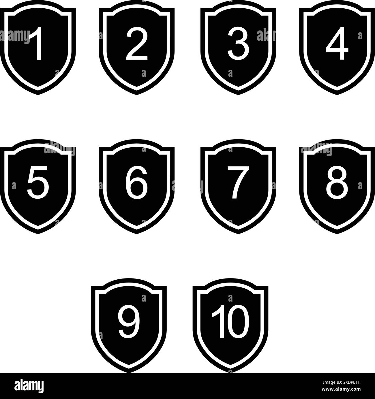 design icon of the number 9 in a shield illustration Stock Vector Image ...