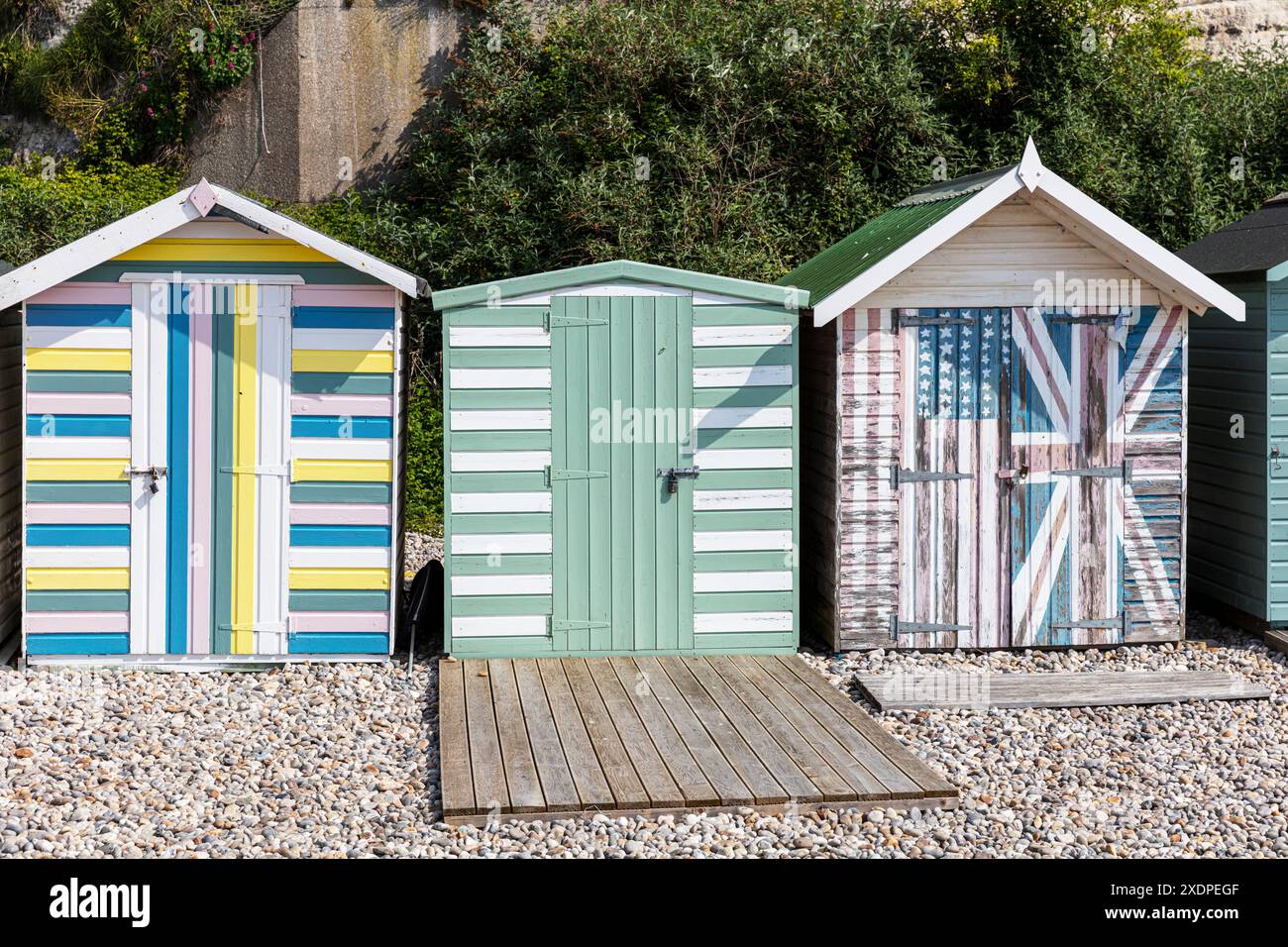 Beer, Devon, UK, England, devon,beer,chalets,beach,beach huts, colorful ...