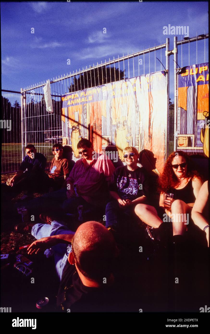 SUPER FURRY ANIMALS, CONCERT, CARDIFF, 1997: The crowd outside the tent ...