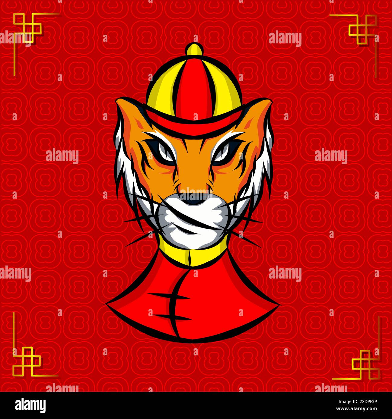 Tiger chinese zodiac sign symbol logo mascot on lunar new year Stock ...