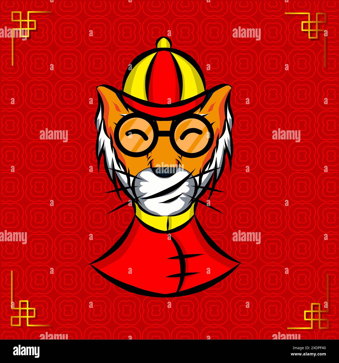 Tiger chinese zodiac sign symbol logo mascot on lunar new year Stock ...