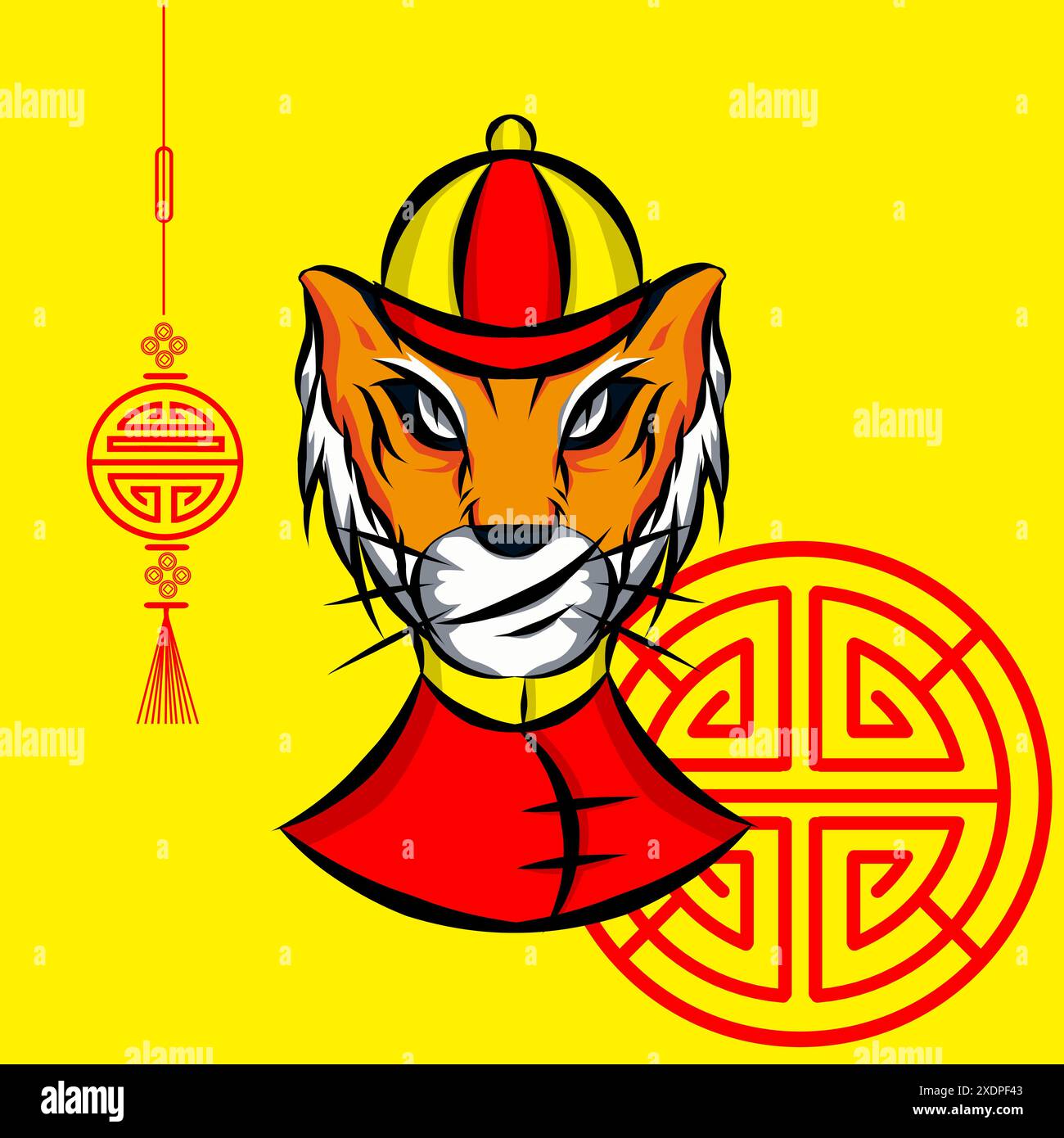Tiger chinese zodiac sign symbol logo mascot on lunar new year Stock ...