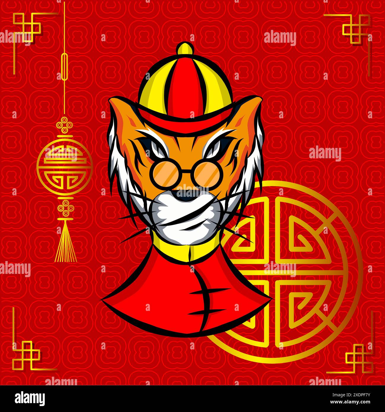 Tiger chinese zodiac sign symbol logo mascot on lunar new year Stock ...