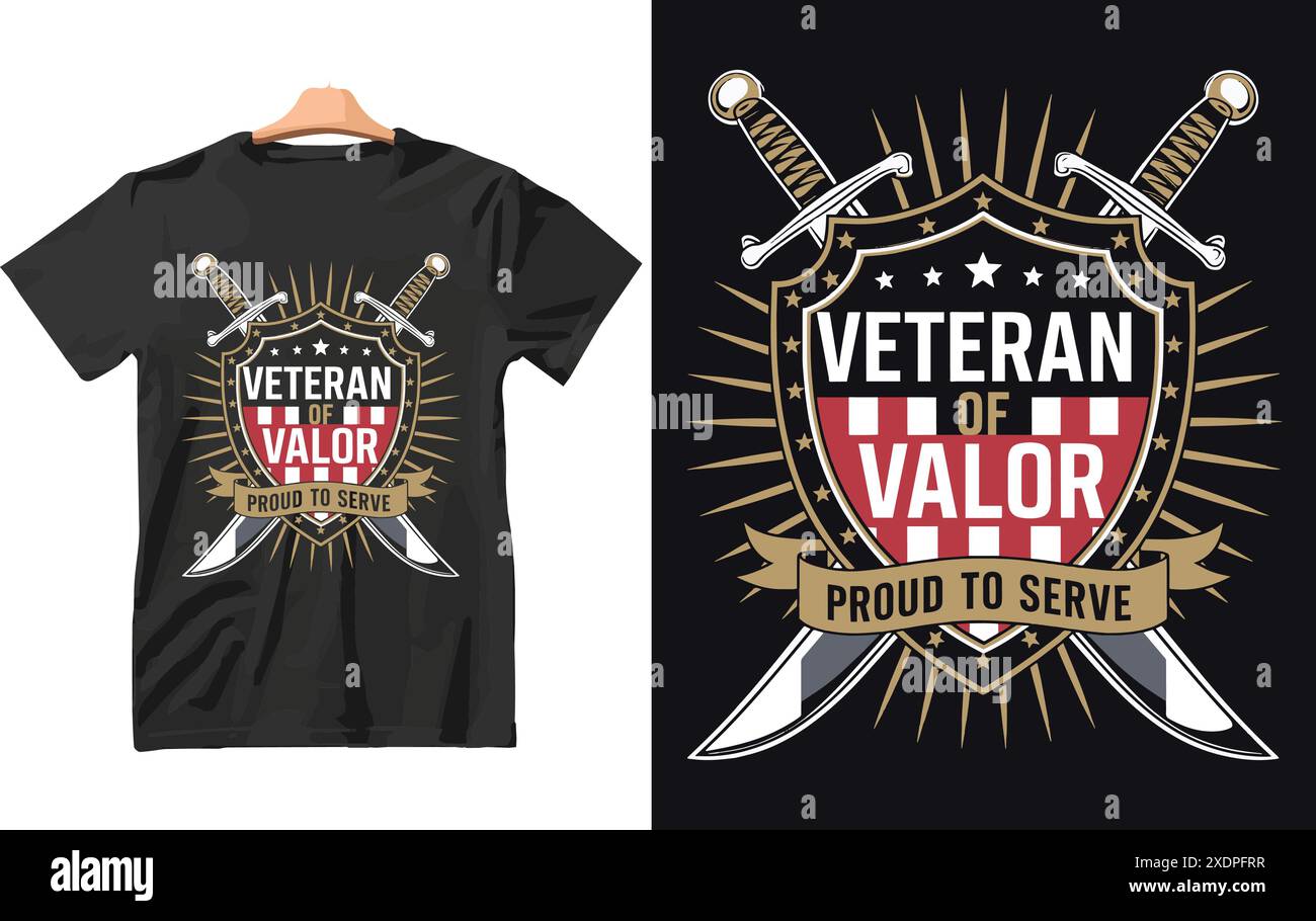 Veteran of valor proud to serve t shirt design vector Stock Vector ...